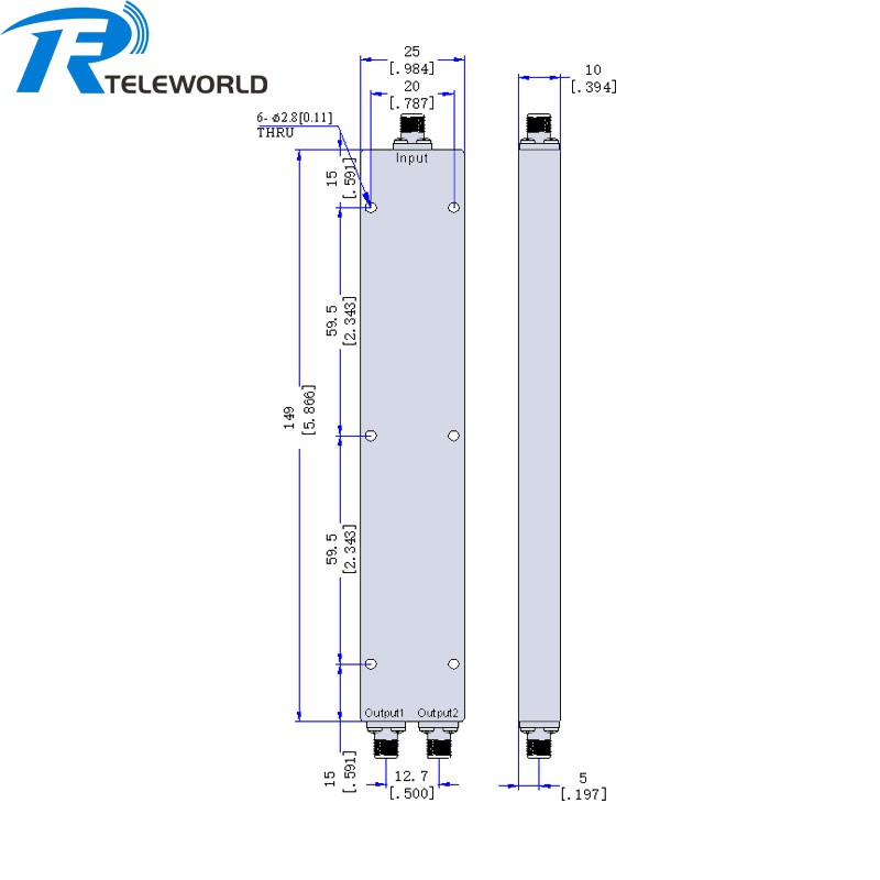 2 way Power Divider|2 way RF Splitter 6GHz|power combiner|8GHz|12GHz ...